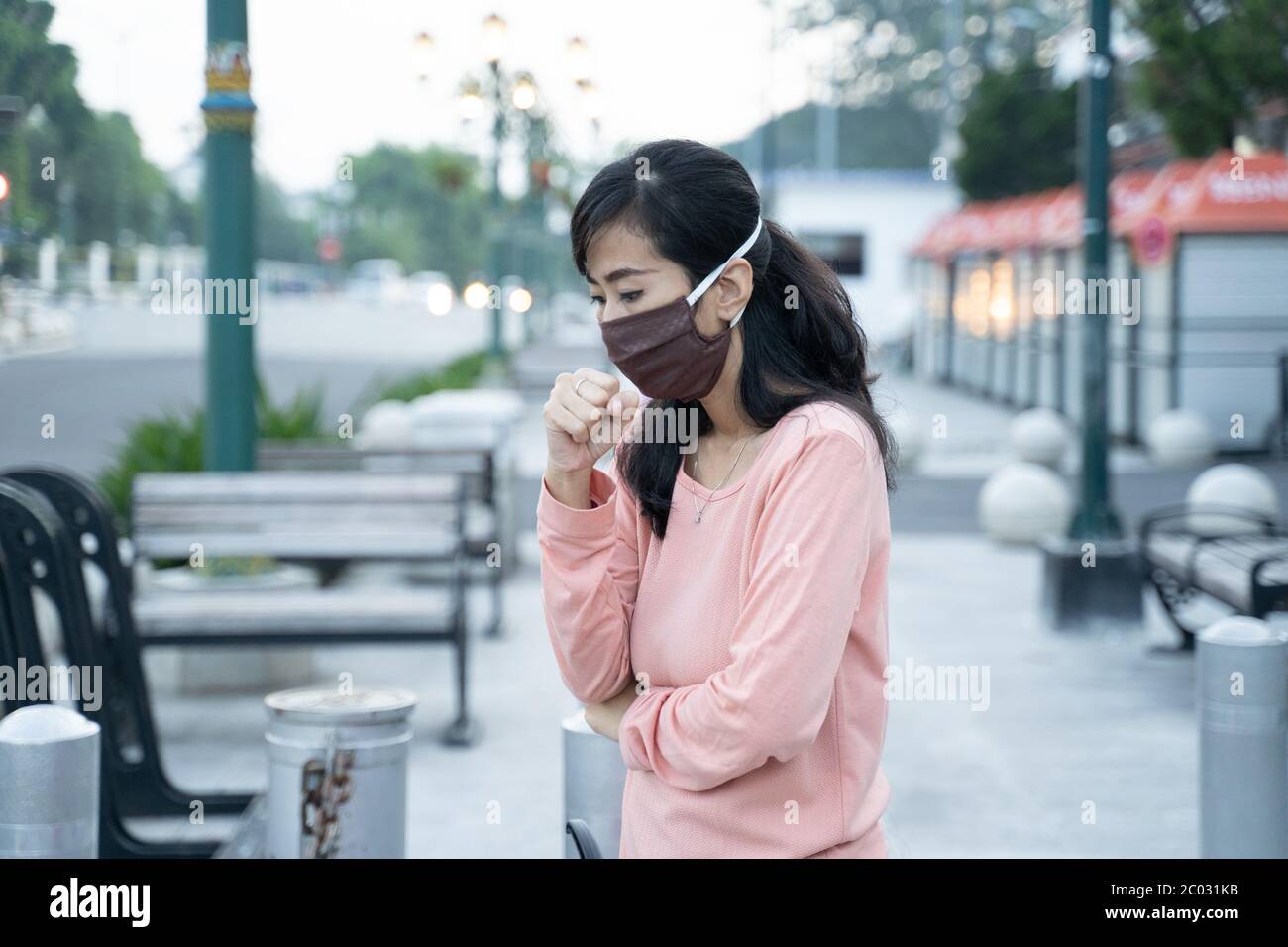 wearing face masks on new normal. covid 19 virus prevention Stock Photo ...