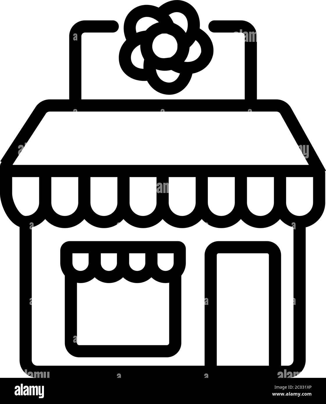 flower shop building icon vector outline illustration Stock Vector ...