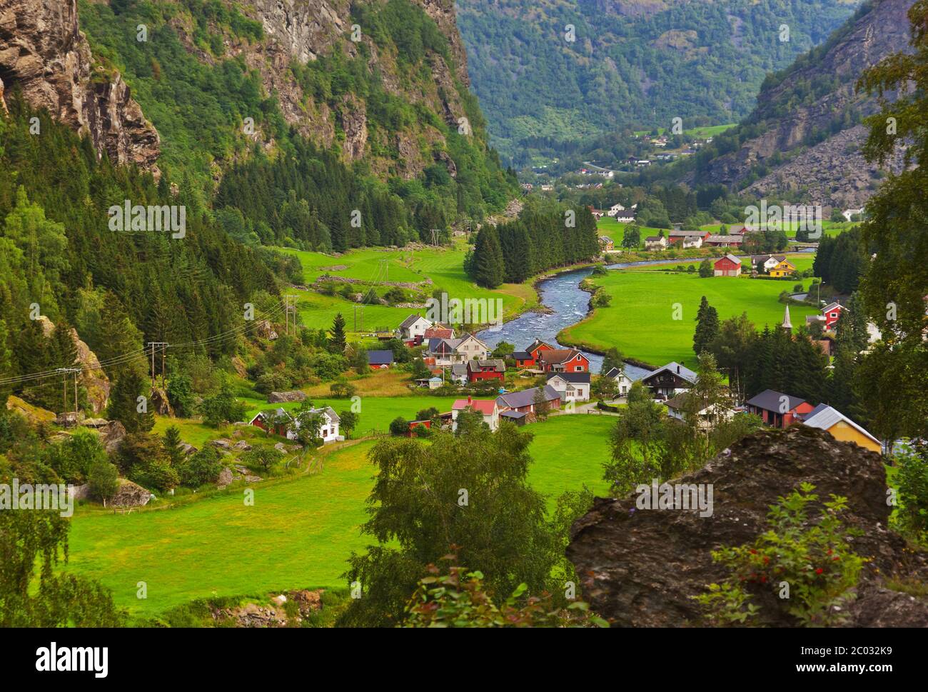Village in Flam - Norway Stock Photo - Alamy