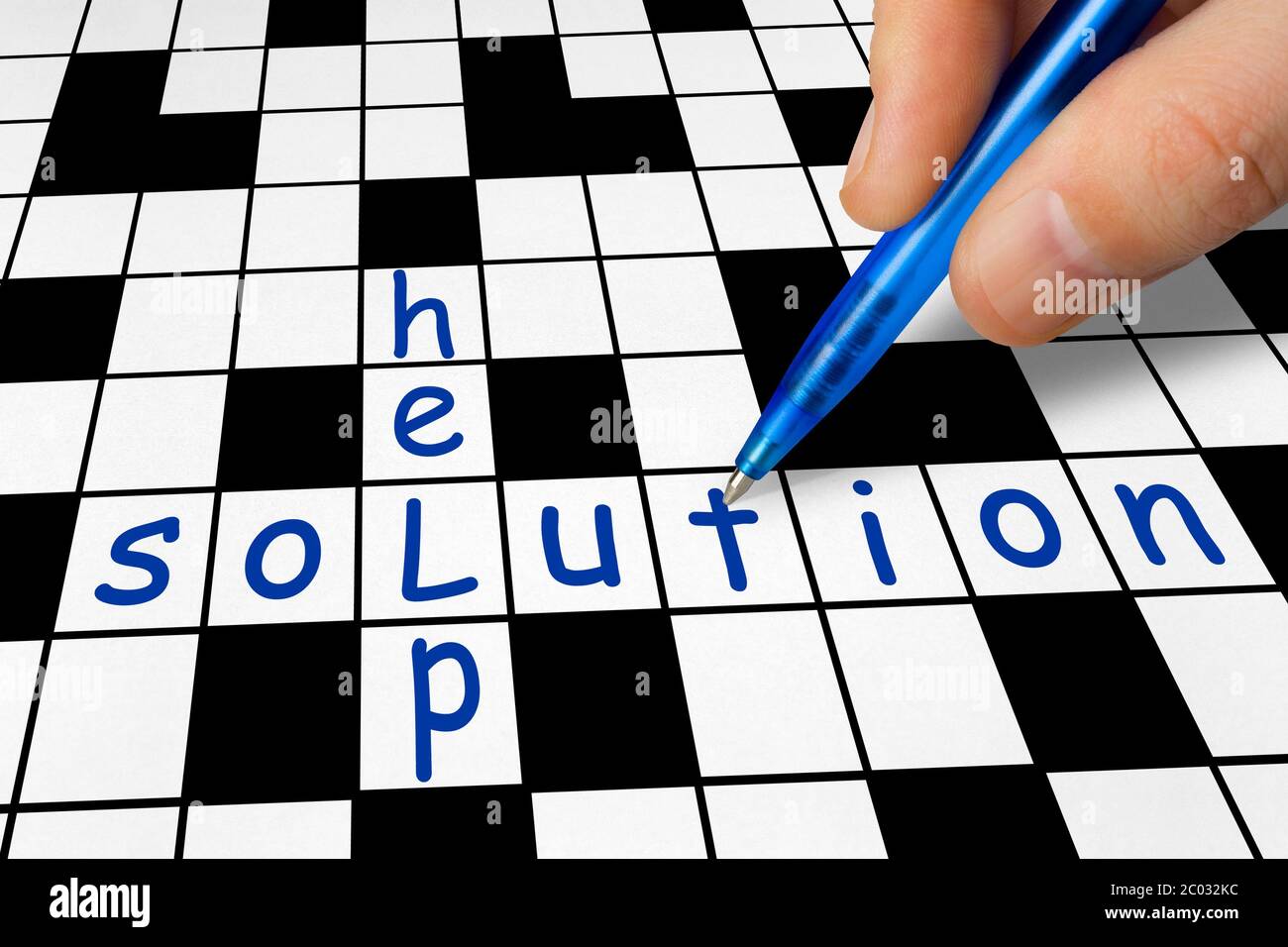 Crossword - Help and Solution Stock Photo - Alamy