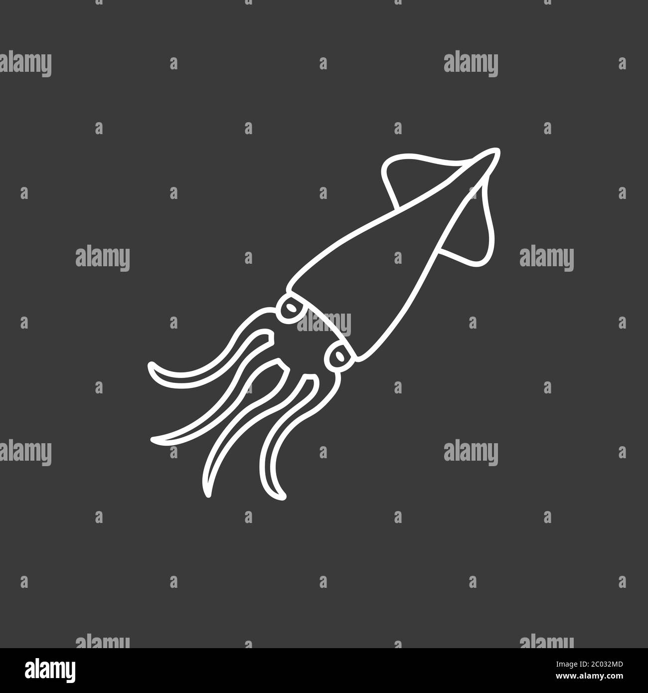 Squid icon. Abstract squid on background. Vector illustration Stock ...