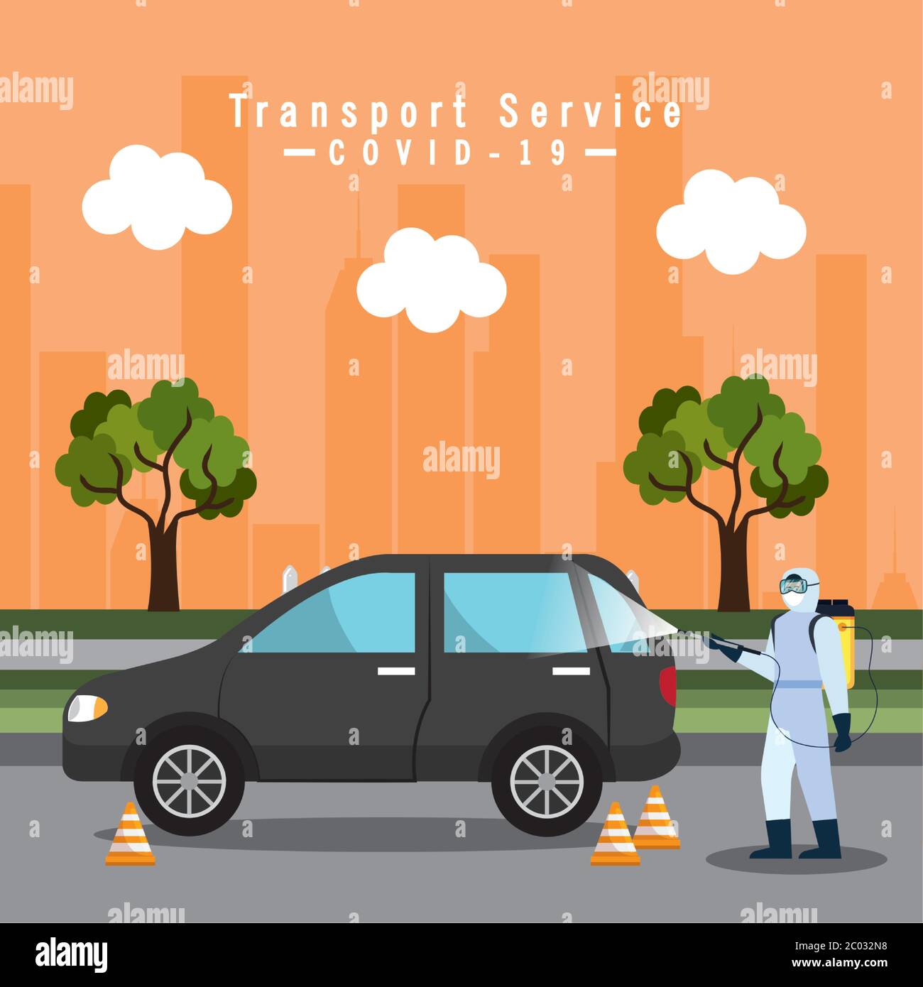 car disinfection service, prevention coronavirus covid 19, clean ...