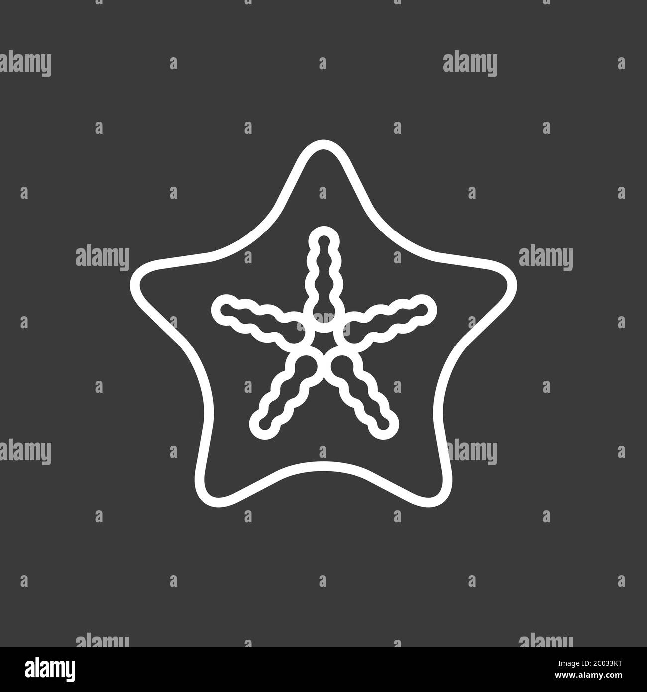 Sea star icon. Starfish vector sign. Sea animal symbol isolated on ...