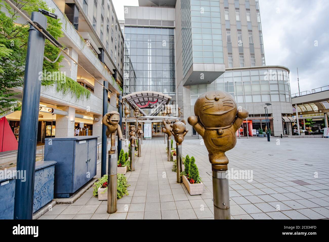 Takaoka City,Japan -AUG 8 2018:Statue of Doraemon no Sampo Machi Stock ...
