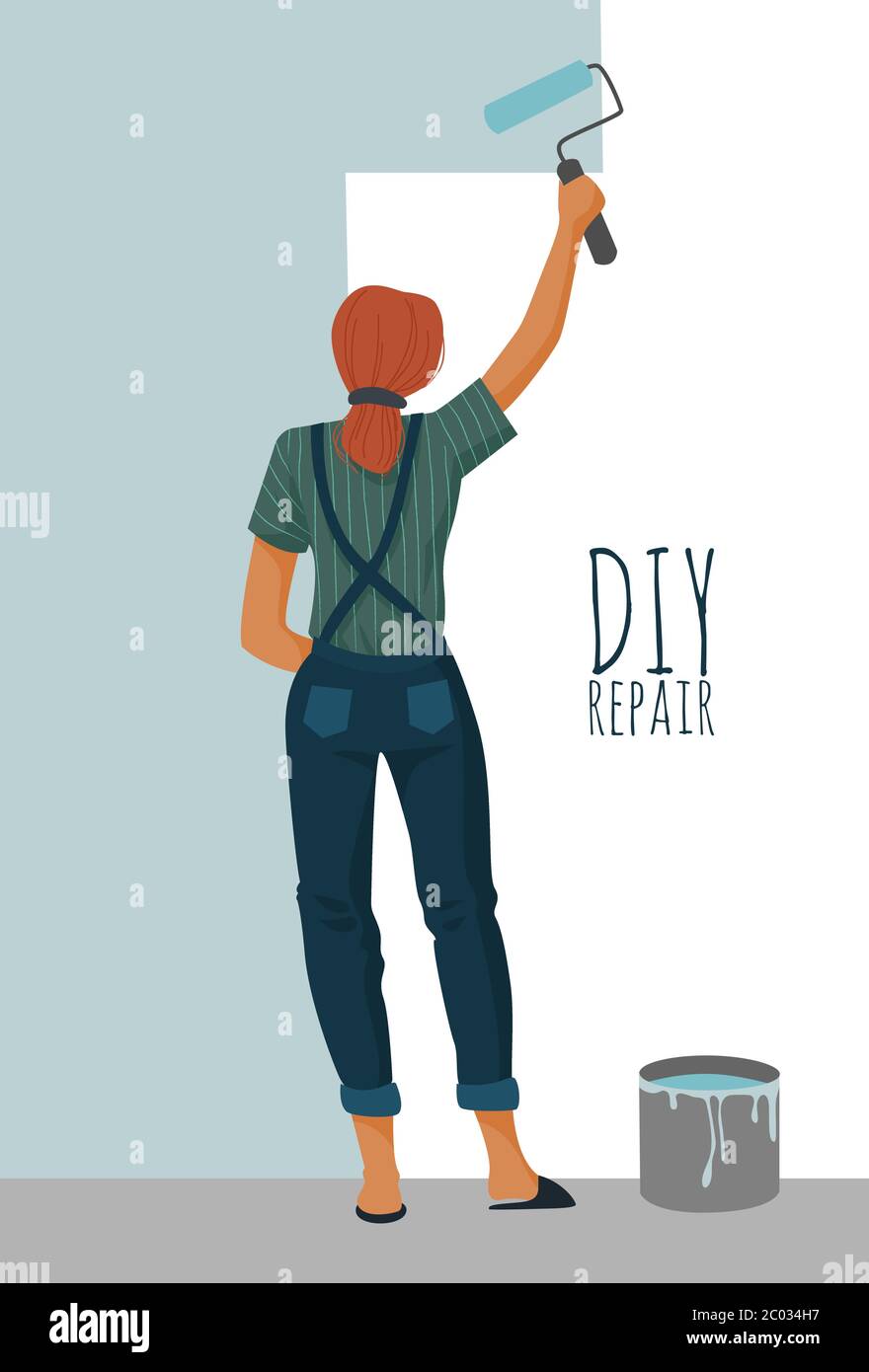 Diy home woman Stock Vector Images - Alamy
