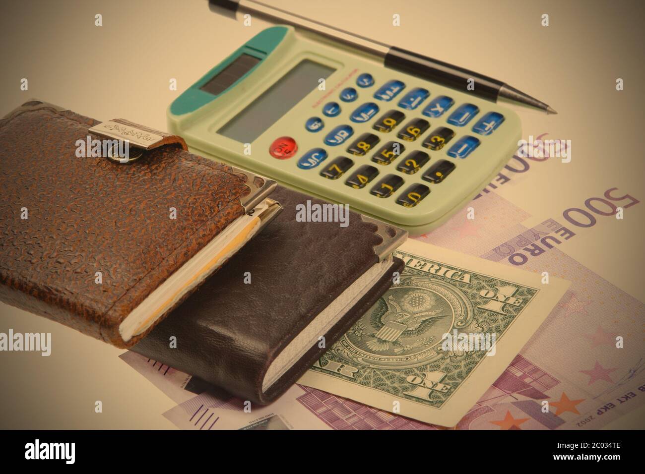 Brown calculator hi-res stock photography and images - Alamy