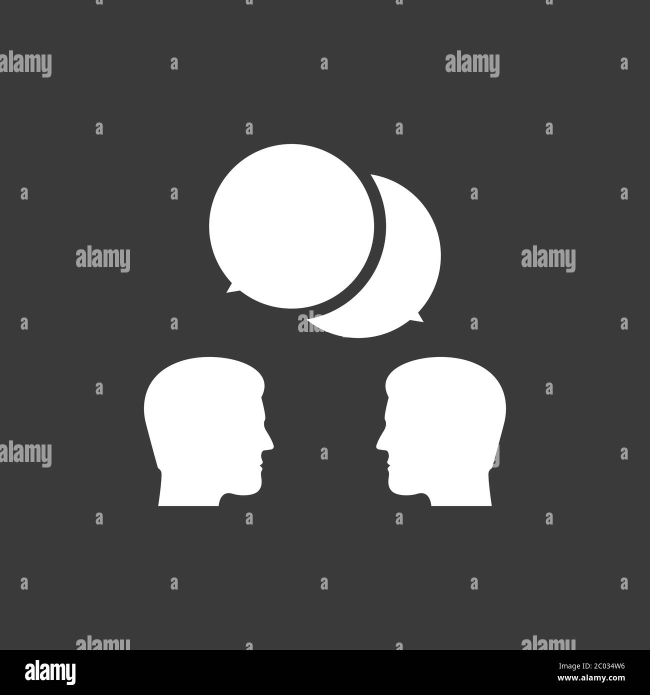 Talking vector icon. Dialogue,contact, conversational symbol isolated ...