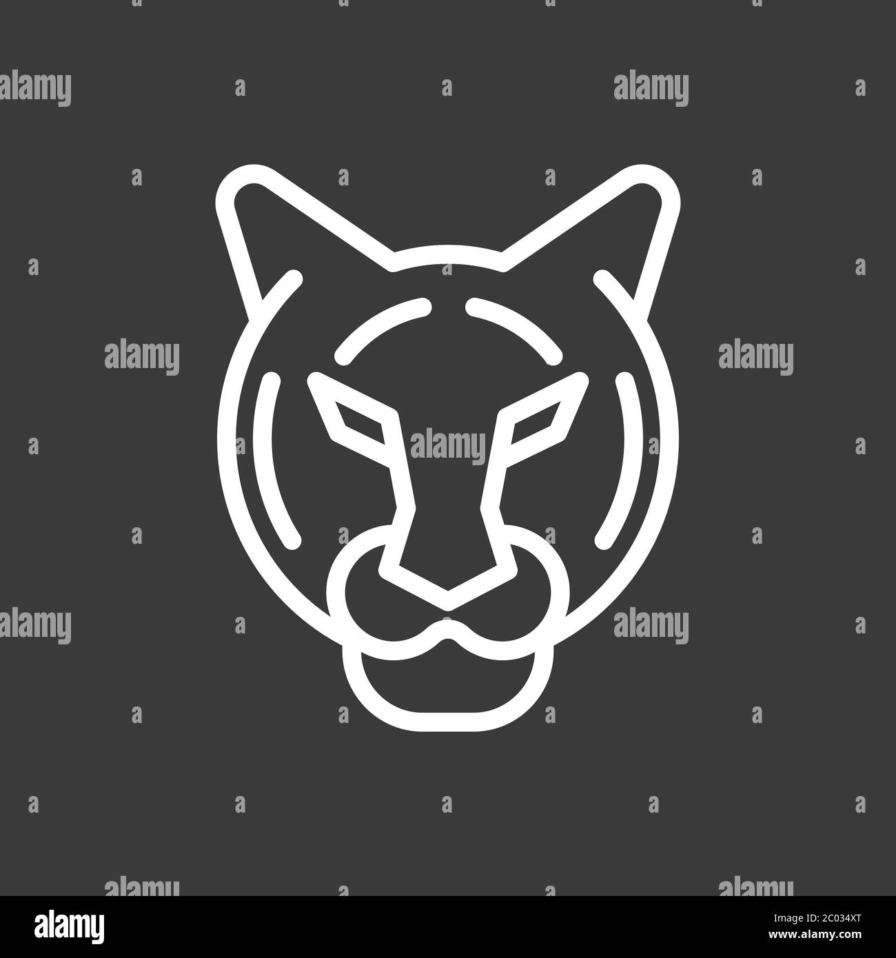 Tiger vector icon, animal symbol isolated on background Stock Vector ...