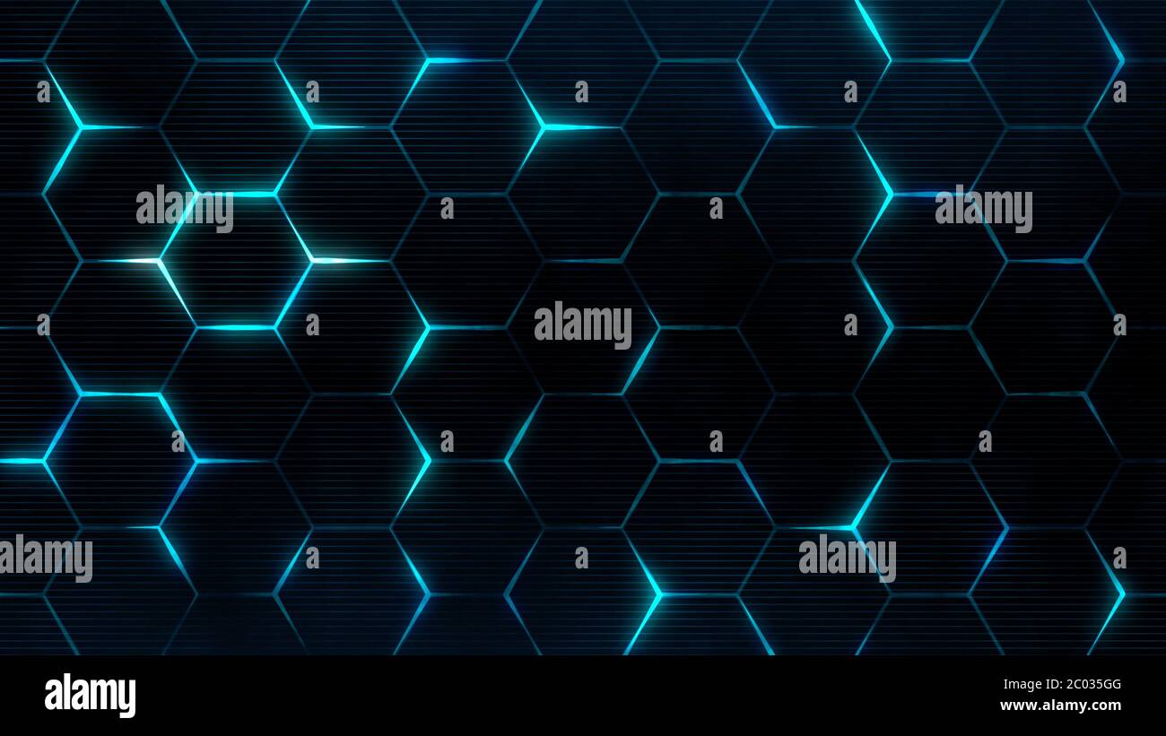 Futuristic surface concept with hexagons. Trendy sci-fi technology background with hexagonal ...