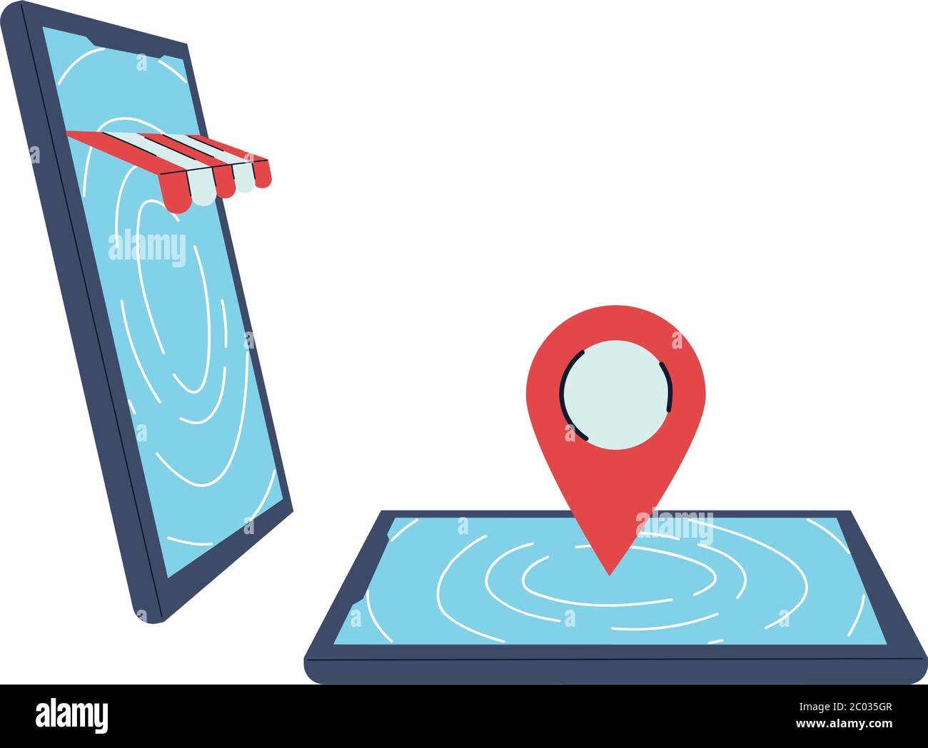 displays for stores with location vector illustration desing Stock ...
