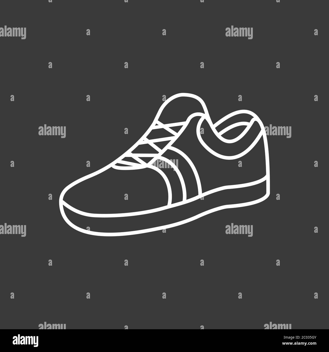 Trainers vector icon. Running shoe symbol isolated on background Stock ...