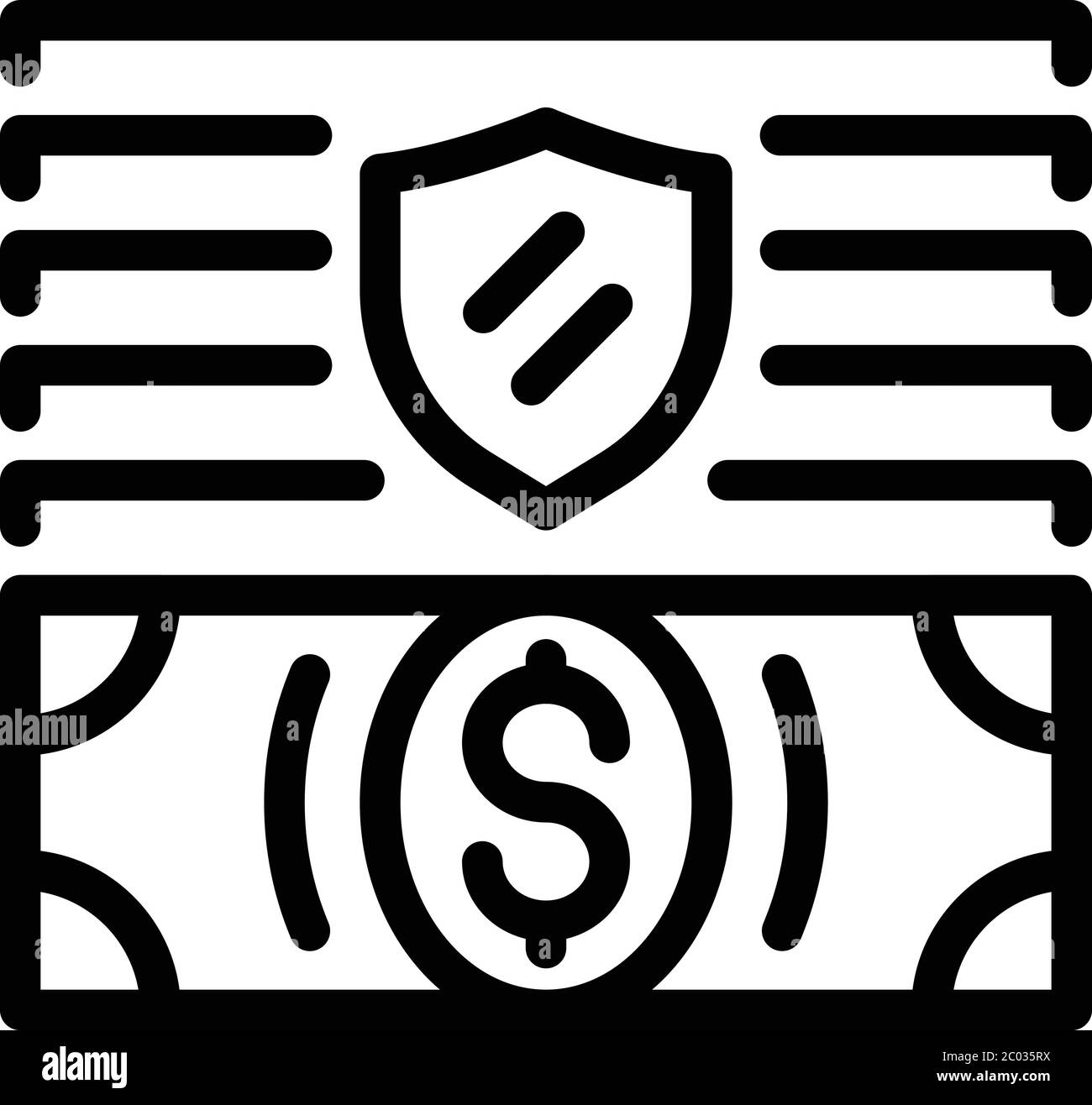 Protected cash icon, outline style Stock Vector Image & Art - Alamy
