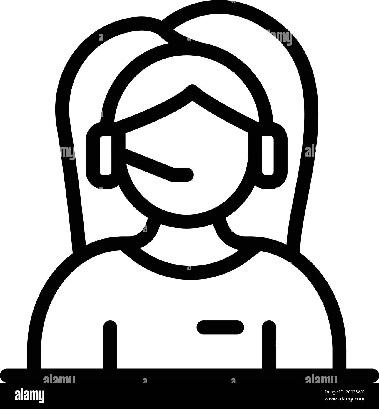 Call center operator icon, outline style Stock Vector Image & Art - Alamy