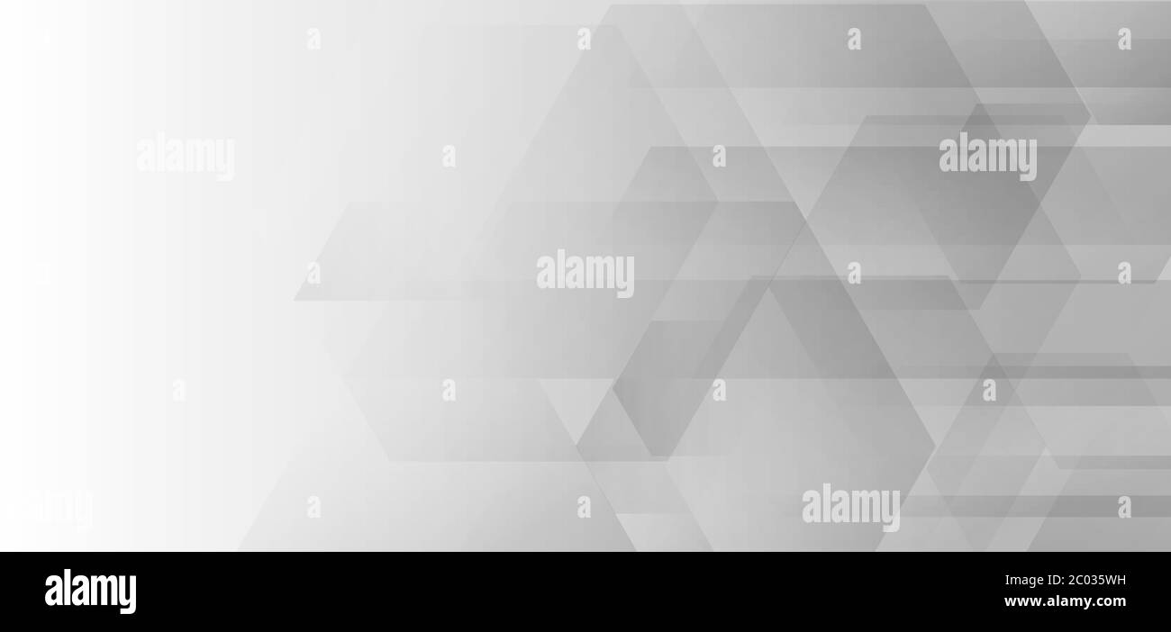 Abstract white and grey geometric hexagons overlapping corporate design ...
