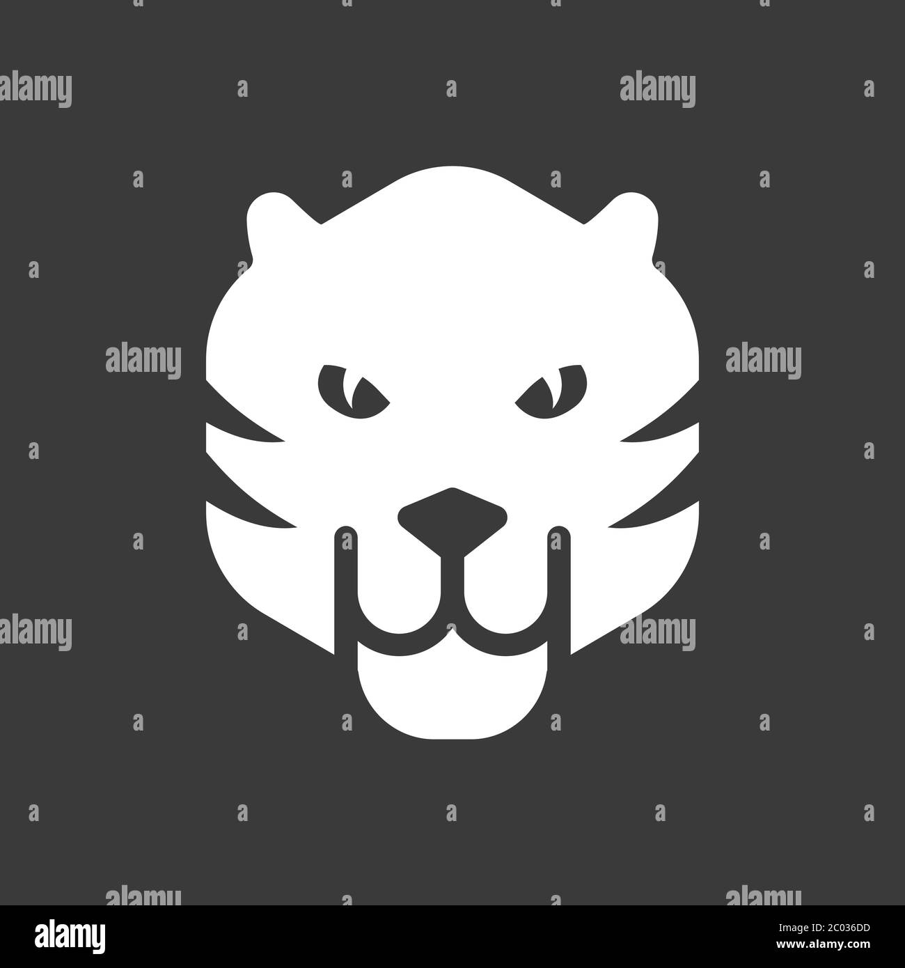 Tiger vector icon, animal symbol isolated on background Stock Vector ...