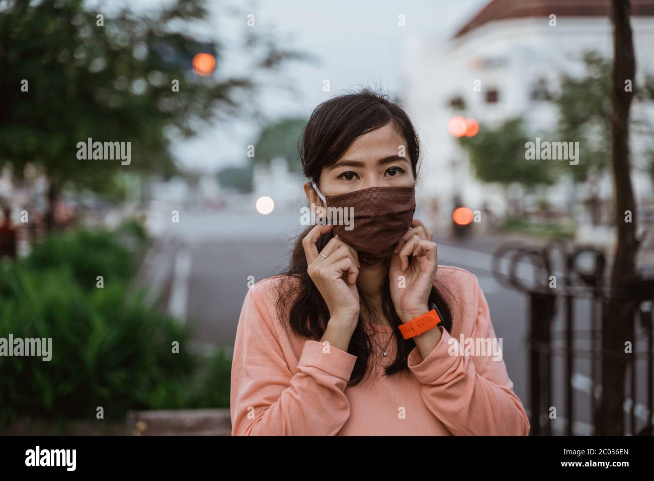 wearing face masks on new normal. covid 19 virus prevention Stock Photo ...