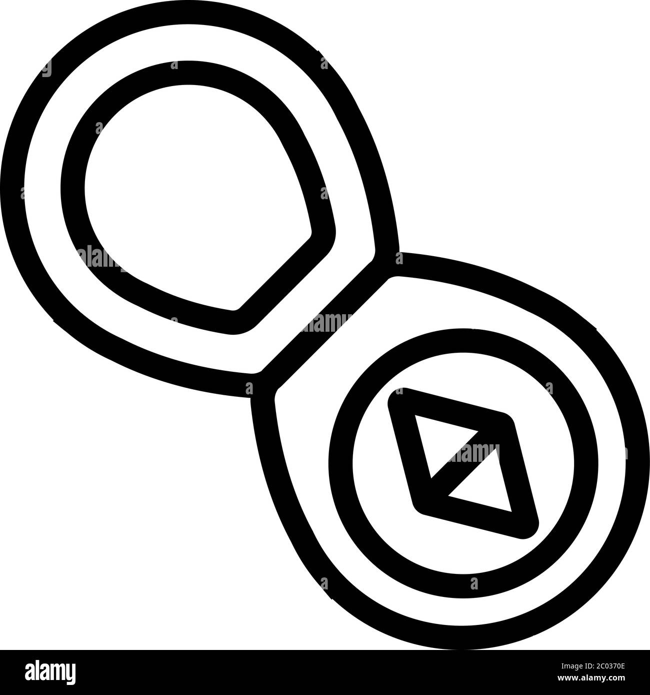 compass portable device icon vector outline illustration Stock Vector ...