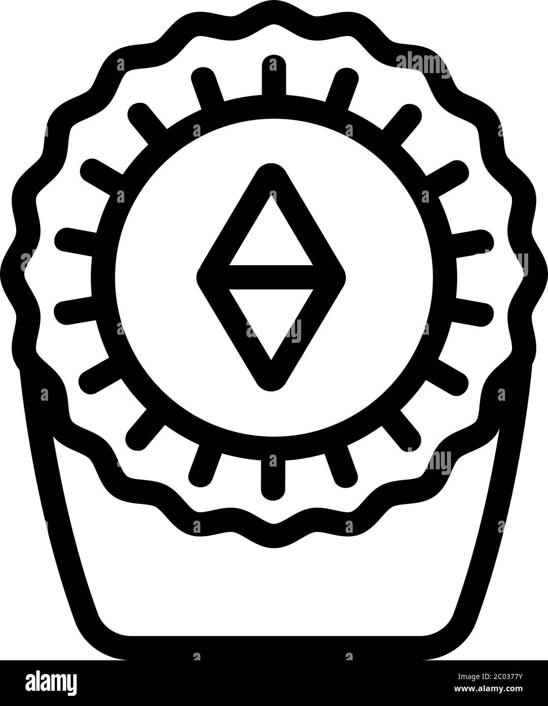 compass navigation device icon vector outline illustration Stock Vector ...