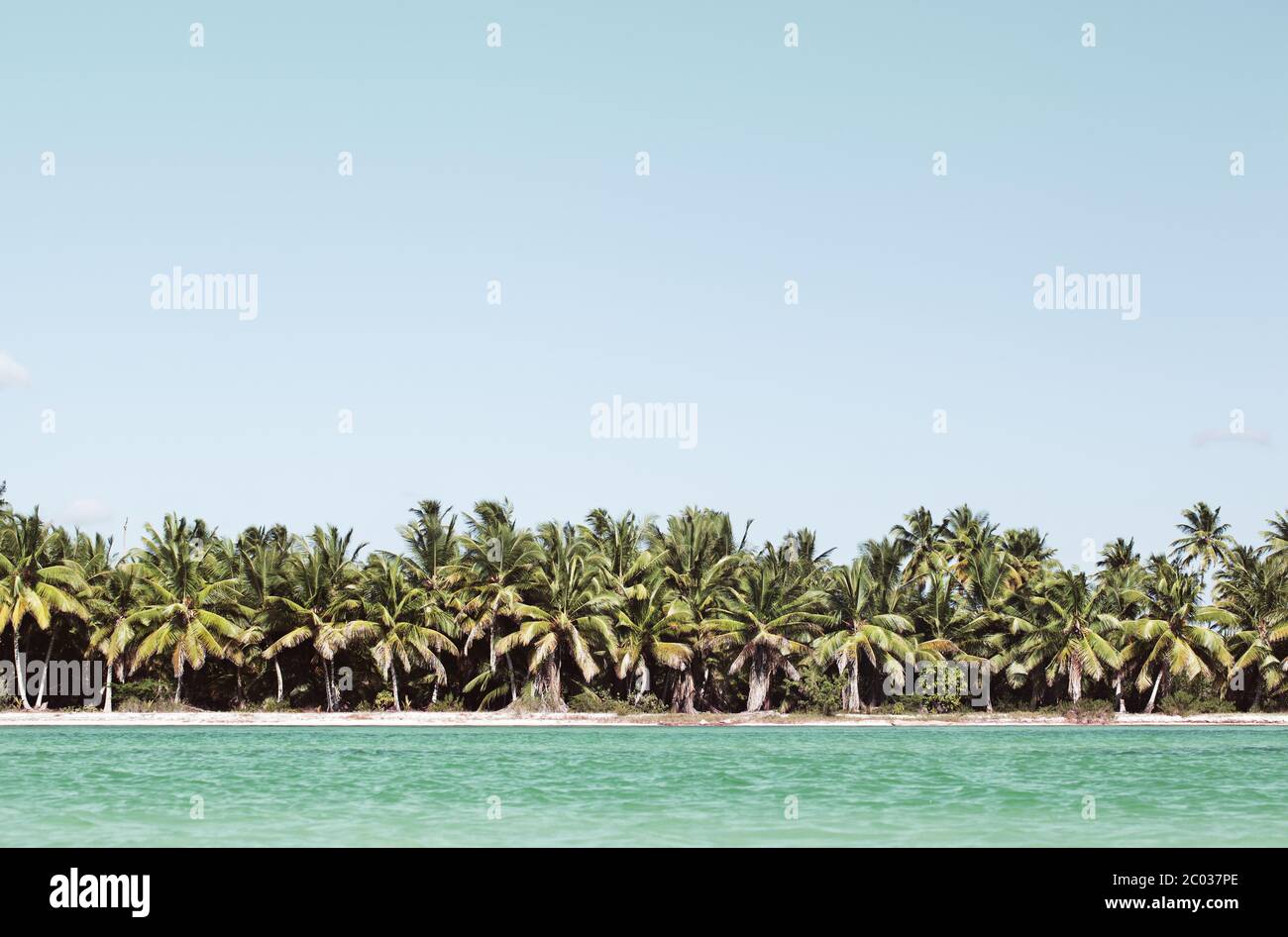 Summer scene with tropical beach and blue sea Stock Photo - Alamy