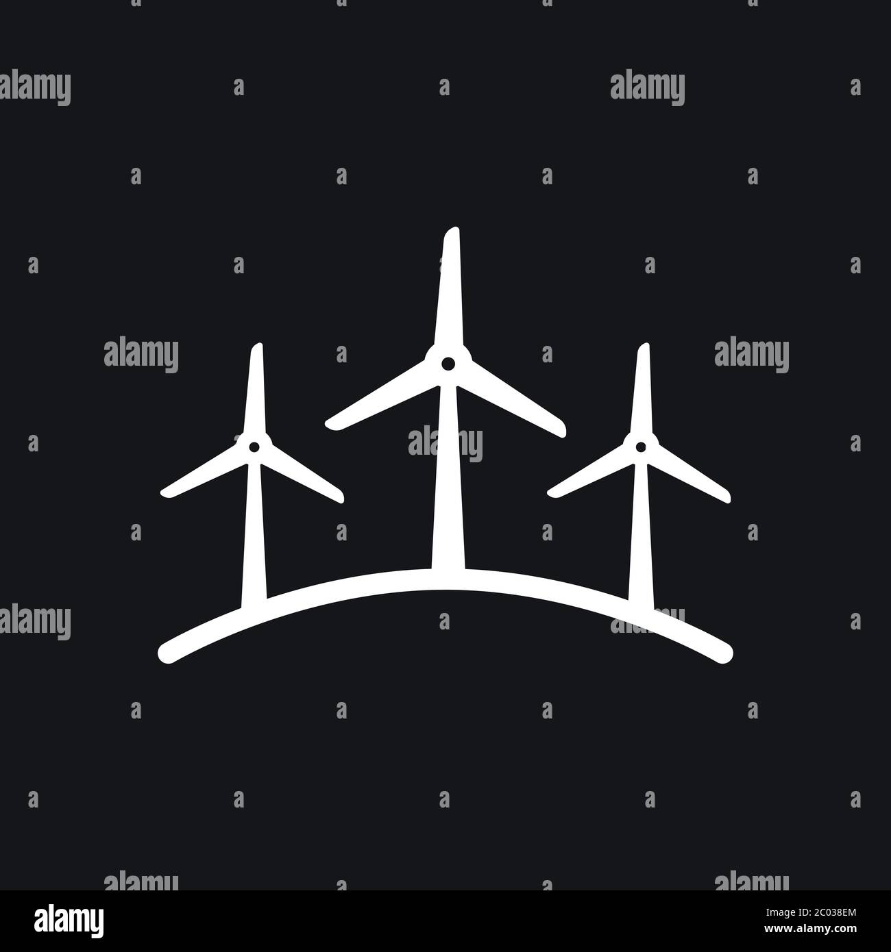 Windmill vector icon, wind turbine symbol isolated on background Stock ...