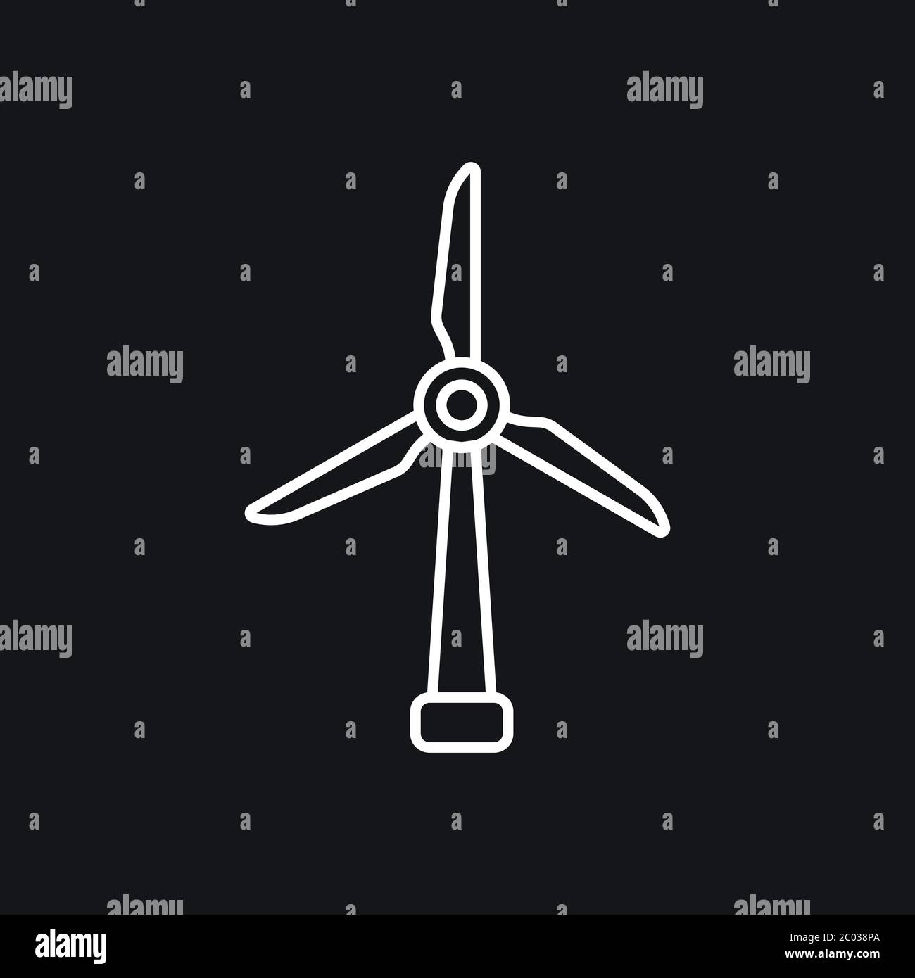 Windmill vector icon, wind turbine symbol isolated on background Stock ...
