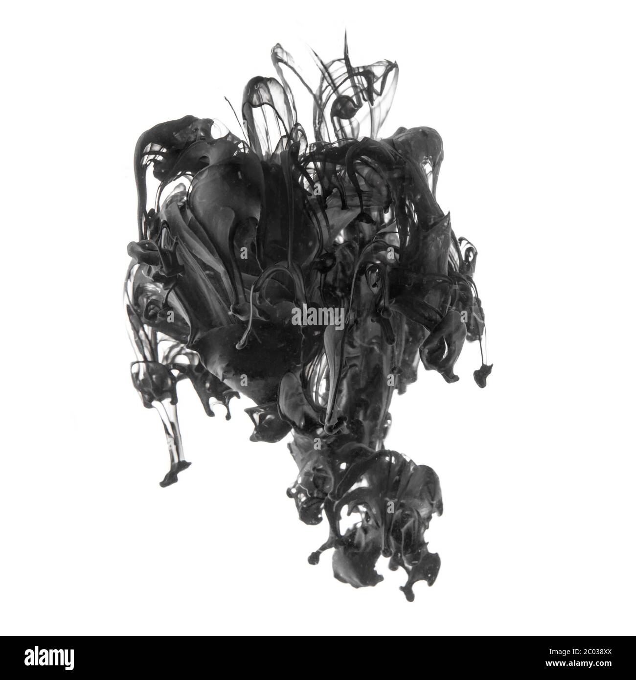 Splash of black ink in dropped into the water Stock Photo - Alamy