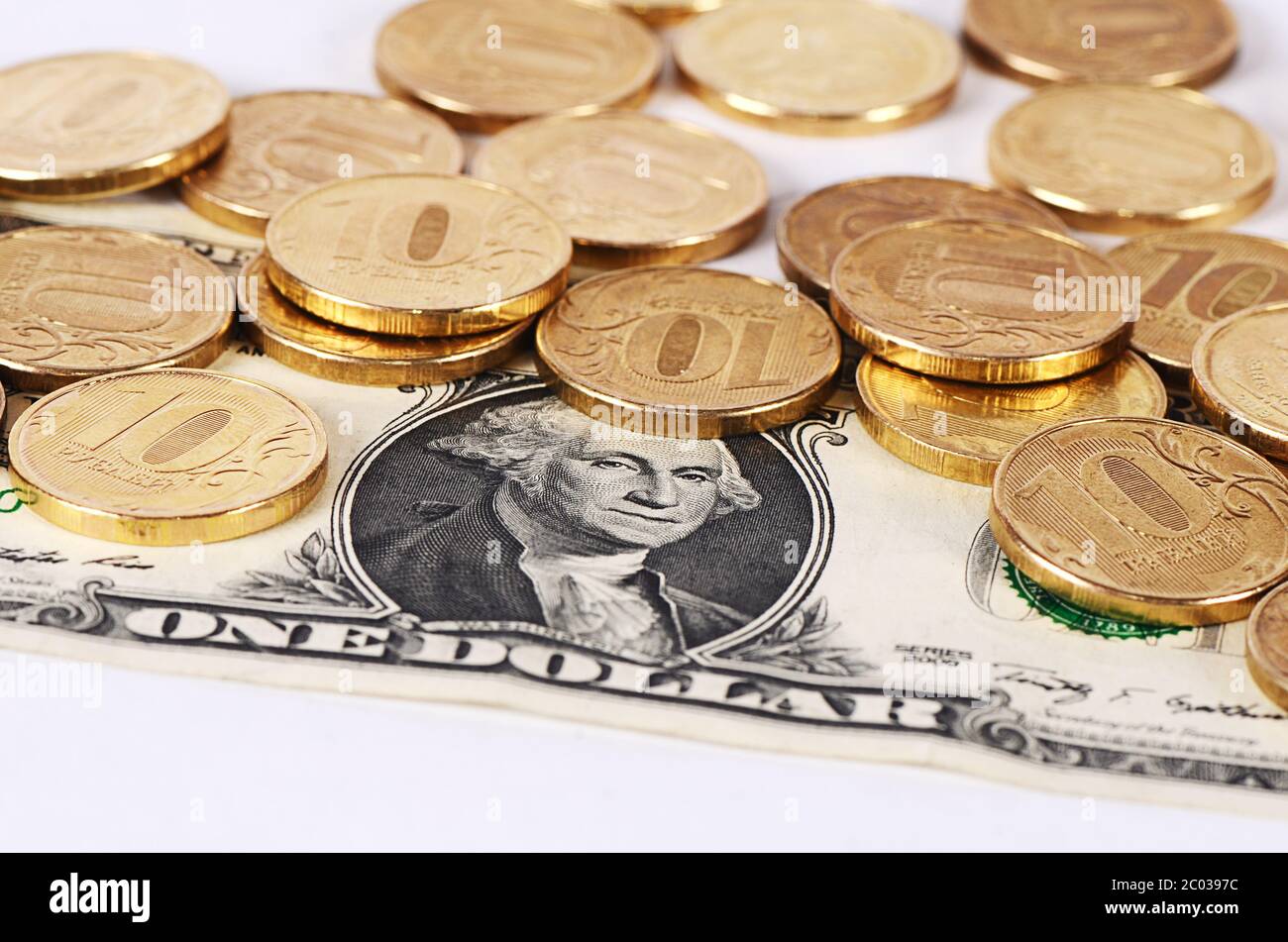 Gold money stack macro Stock Photo - Alamy