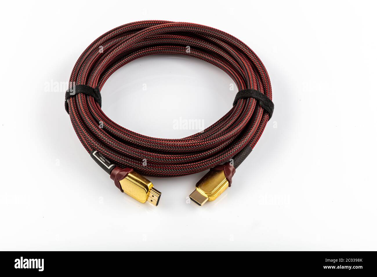 Gold vip quality HDMI cable. High Speed HDMI Cable 5 meter isolated on ...