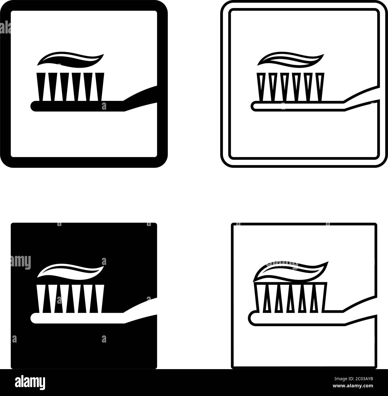 Toothpaste toothbrush vector Black and White Stock Photos & Images - Alamy