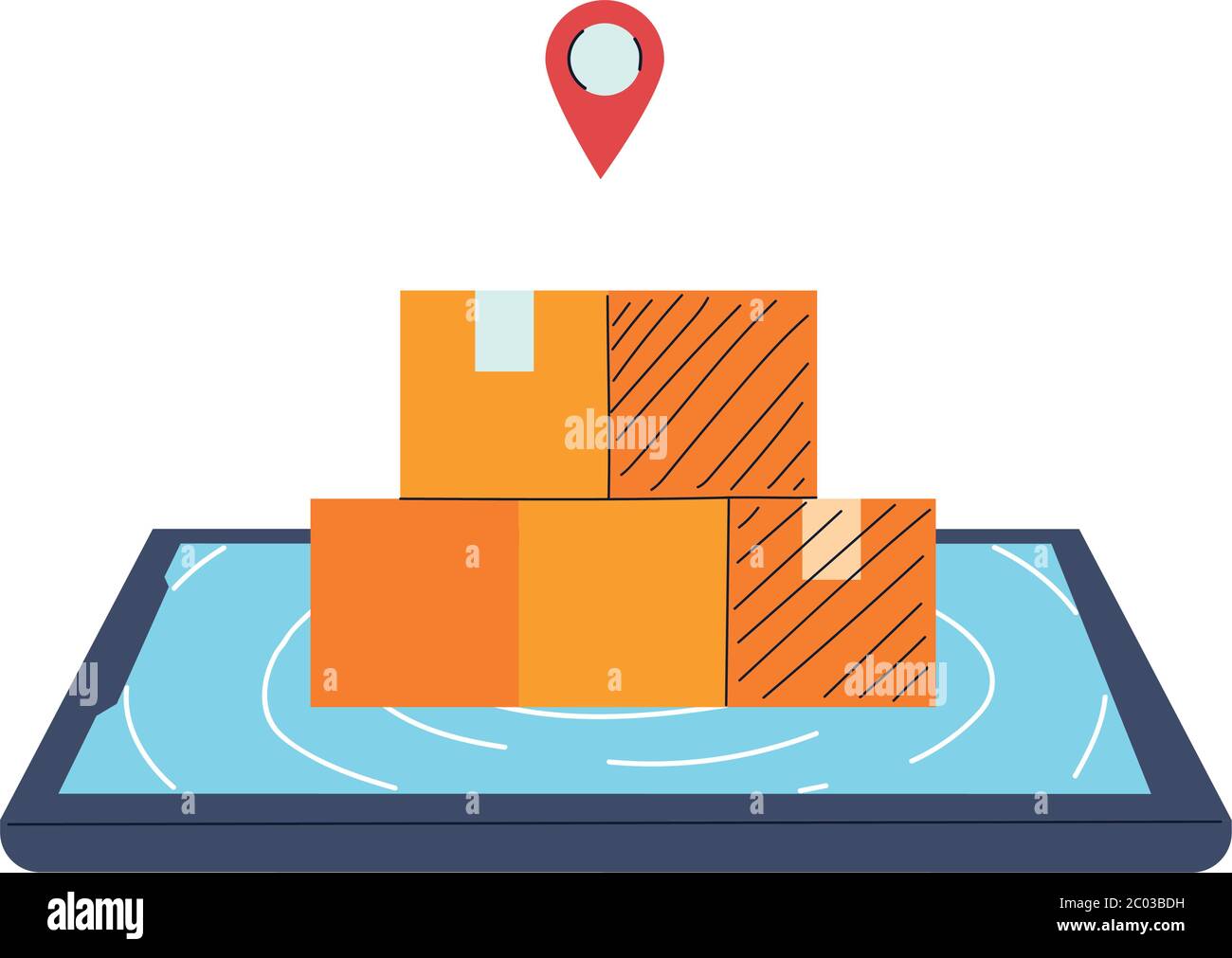 location of merchandise and packages vector illustration desing Stock ...