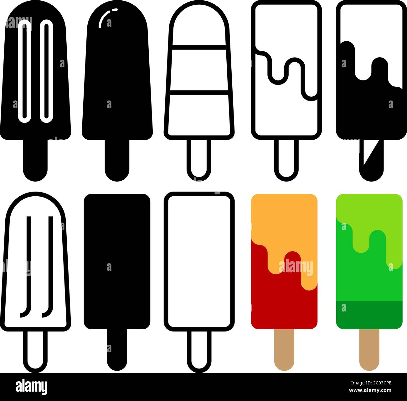 Ice Lolly, Ice Cream, Popsicle Set Vector Illustration Stock Vector ...