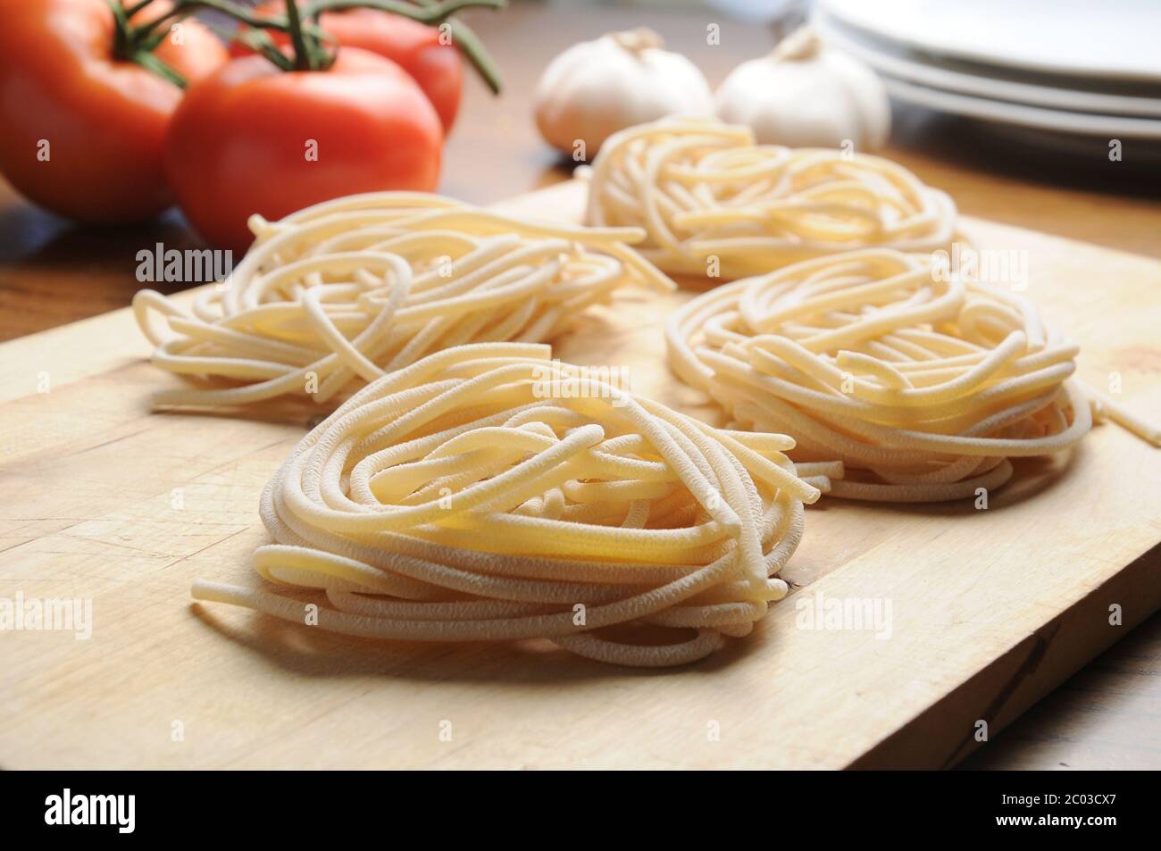 Pici Tuscan typical Tuscan pasta Stock Photo - Alamy