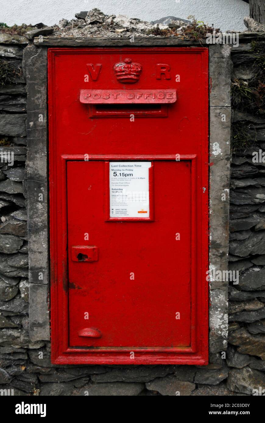 Rare Victorian post box, Windermere, Cumbria, England Stock Photo - Alamy