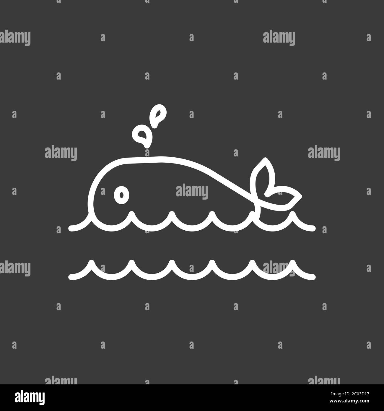 Whale vector icon. Underwater. Animal symbol isolated on background ...