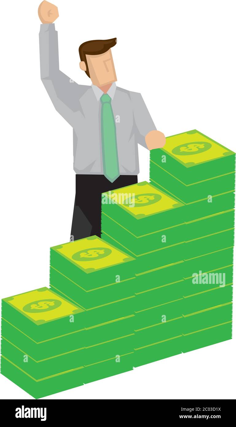 Businessman with lots of money. Concept of rich and wealth. Isolated ...