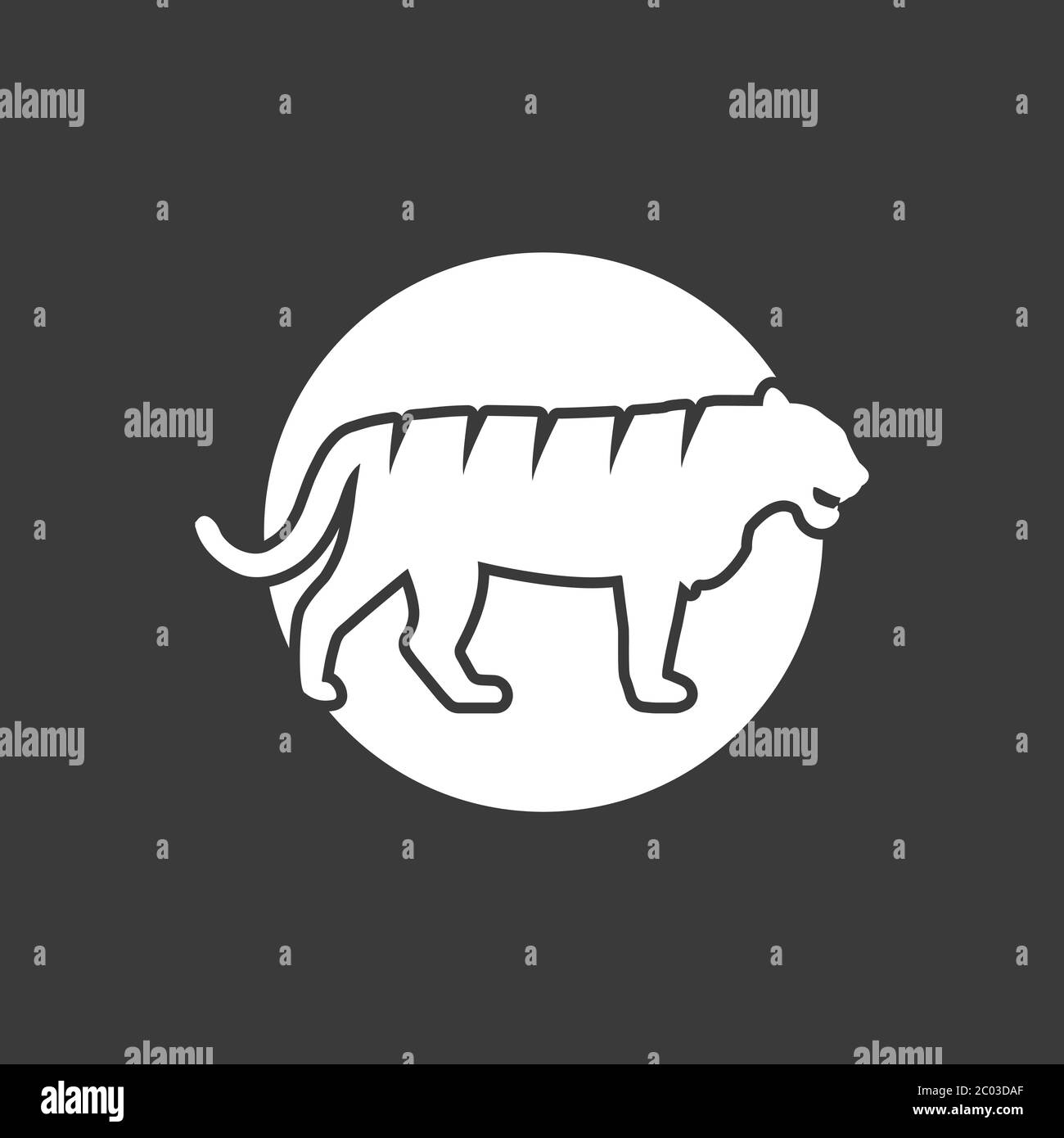 Tiger vector icon, animal symbol isolated on background Stock Vector ...