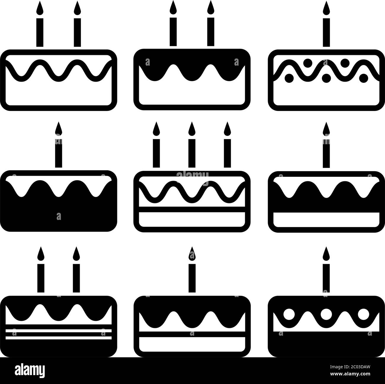 Simple birthday cake line icon Stock Vector Images - Alamy