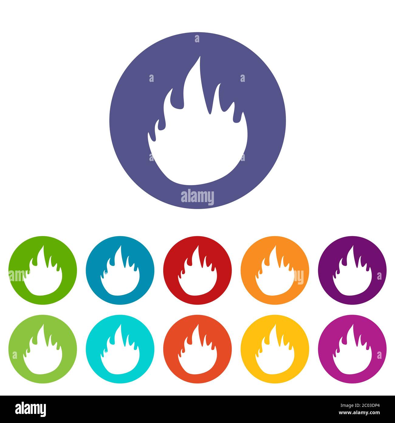 Fire flames icon set Cut Out Stock Images & Pictures - Alamy