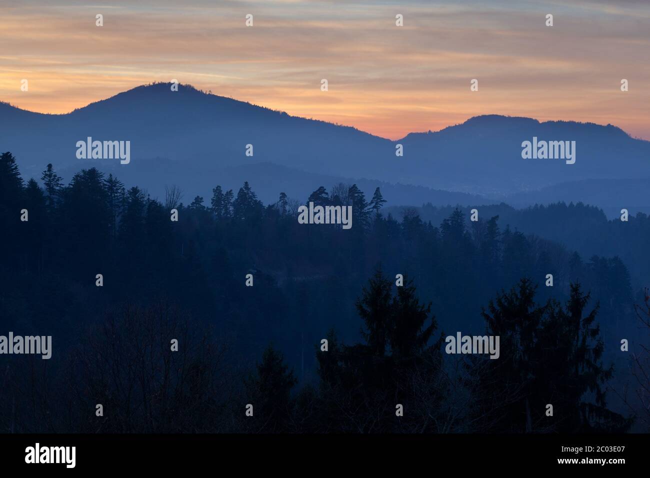mountains in sunset Stock Photo - Alamy