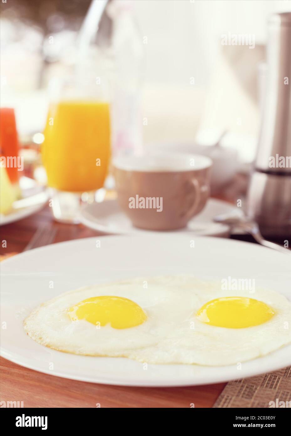 Tasty breakfast in the morning with eggs Stock Photo - Alamy