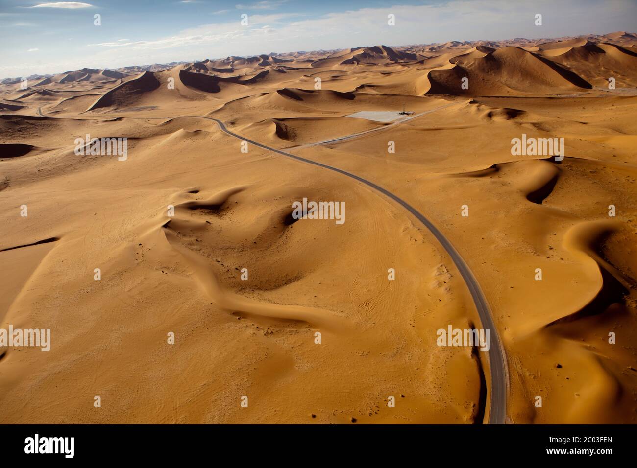 A road through the Sahara desert built by an oil company to facilitate ...