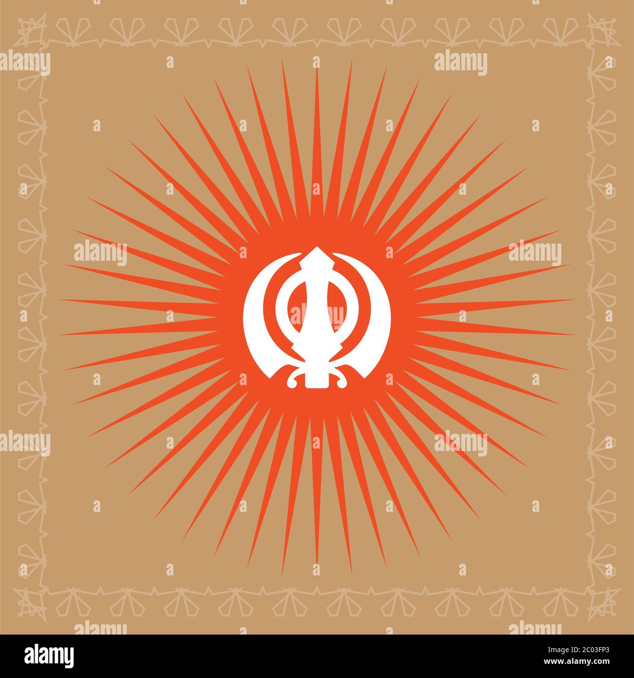 Ek Onkar, Khanda The Holy Motif Vector Illustration Stock Vector Image ...