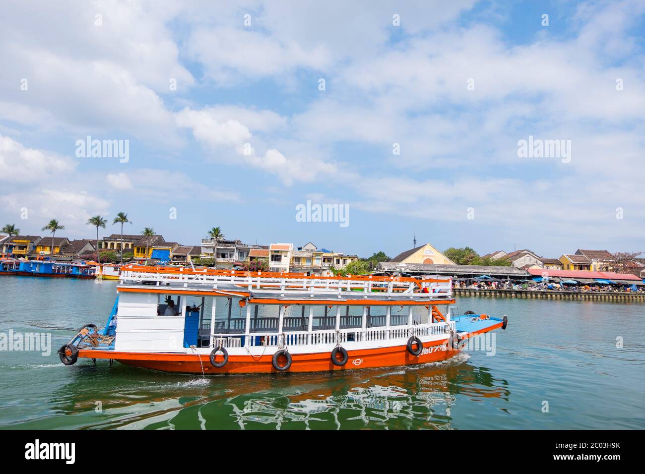 Tour boat, Thu Bon River, Hoi An, Vietnam, Asia Stock Photo - Alamy