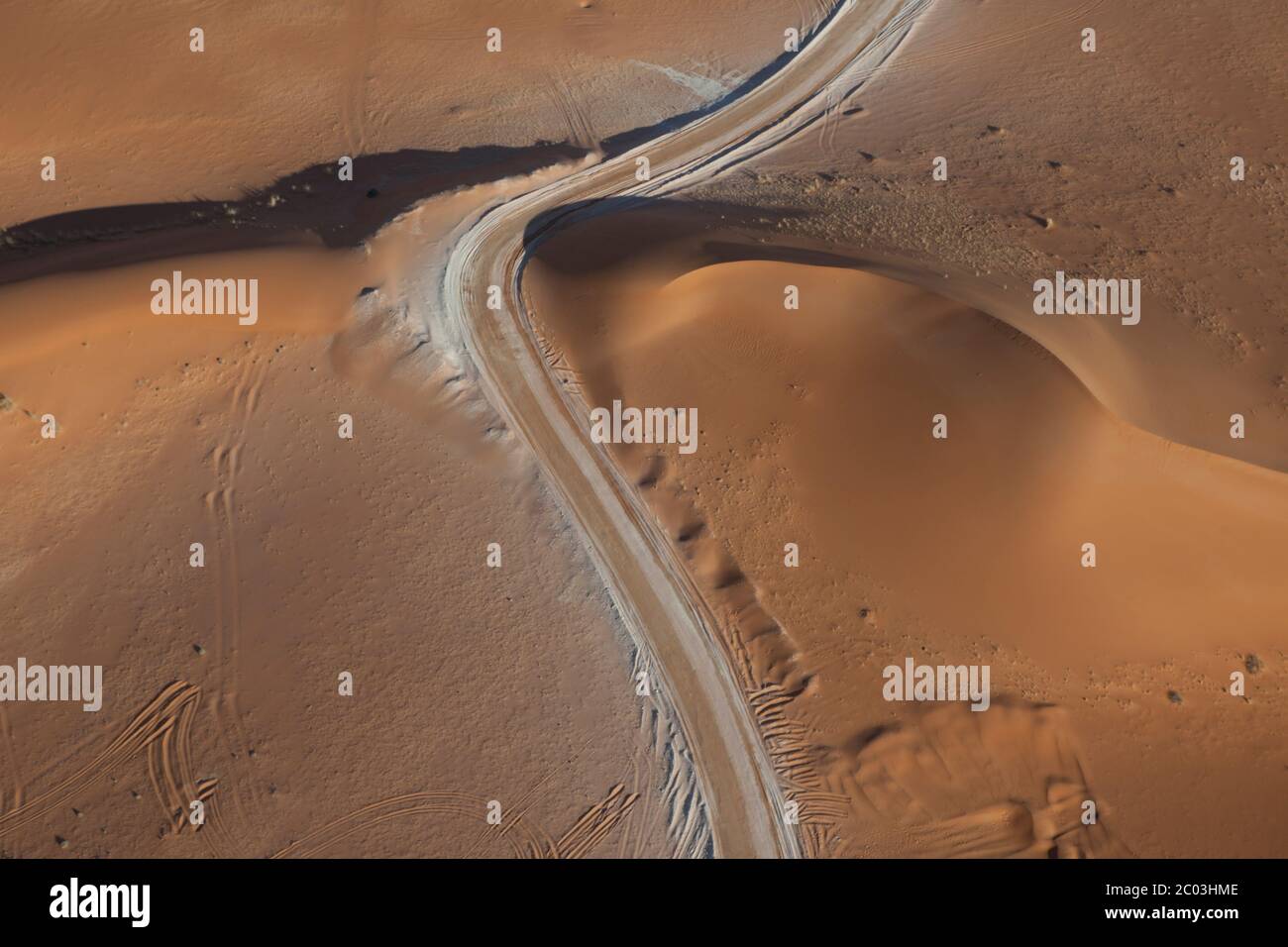 A road through the Sahara desert built by an oil company ito facilitate ...