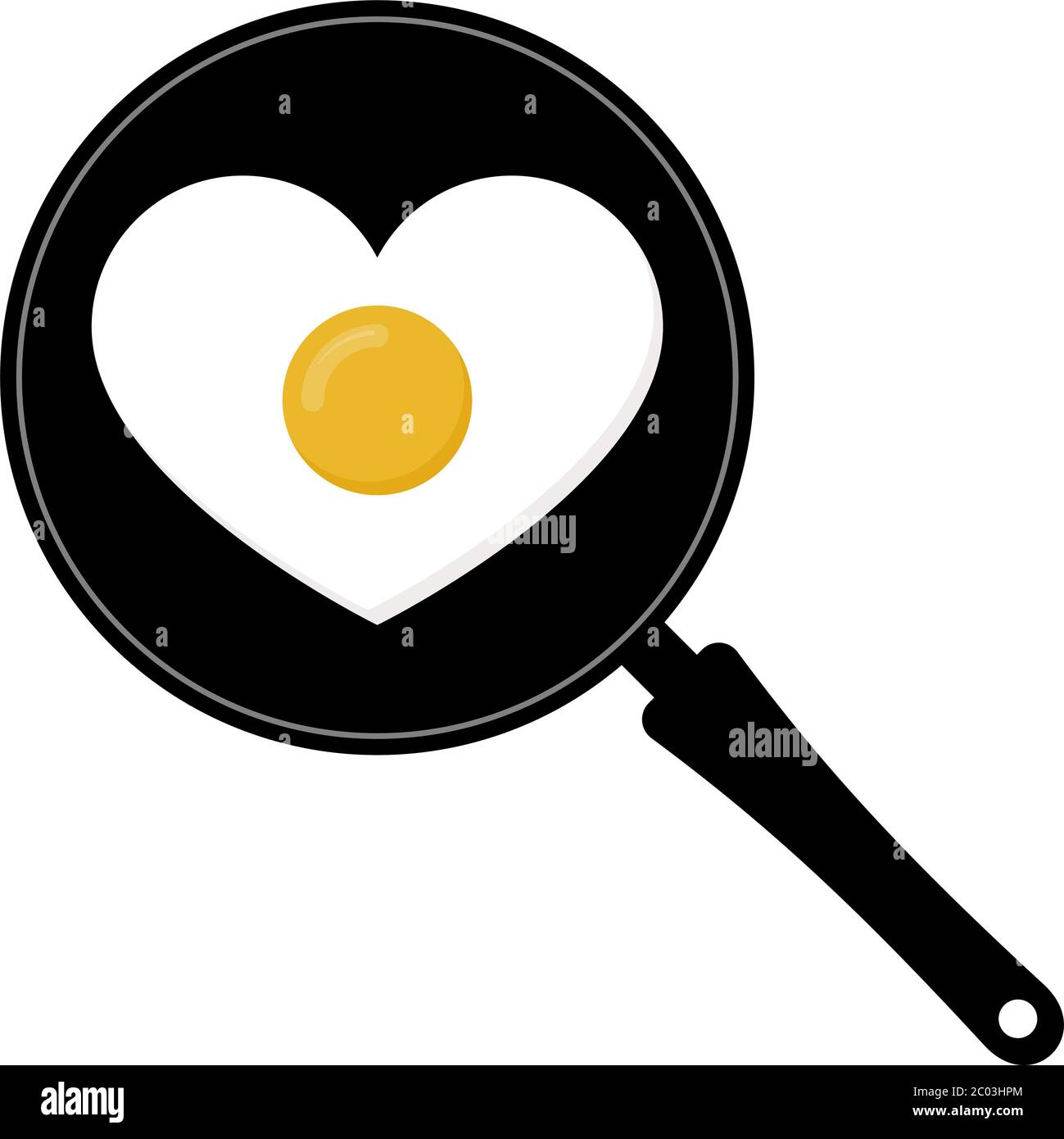Egg Heart Shape Omelette in Pan Icon Vector Illustration Stock Vector Image & Art - Alamy