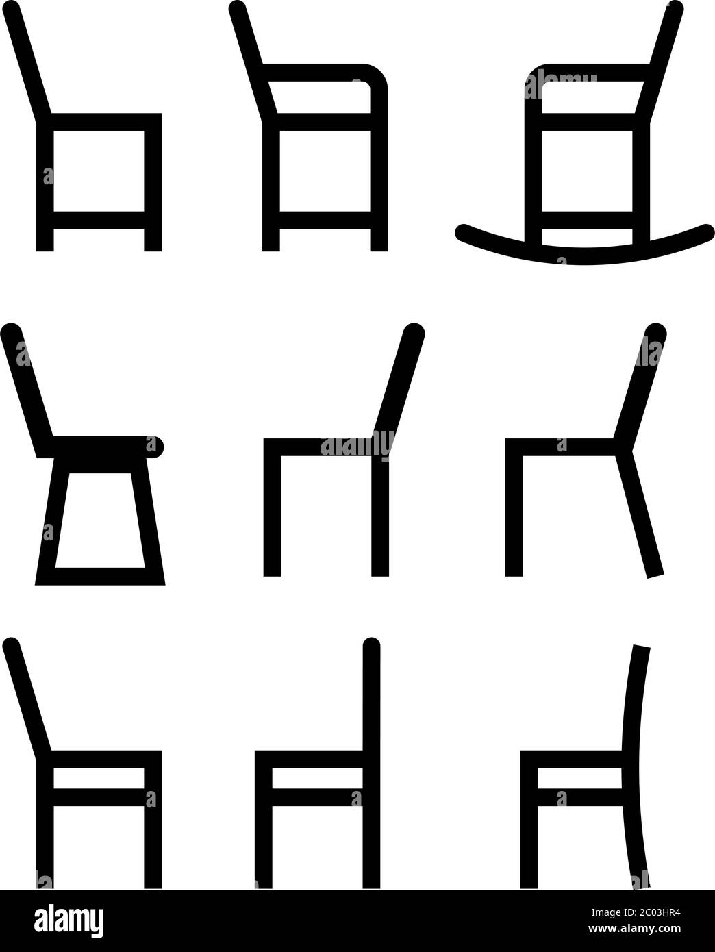 Rocking chair sign icon hi-res stock photography and images - Alamy