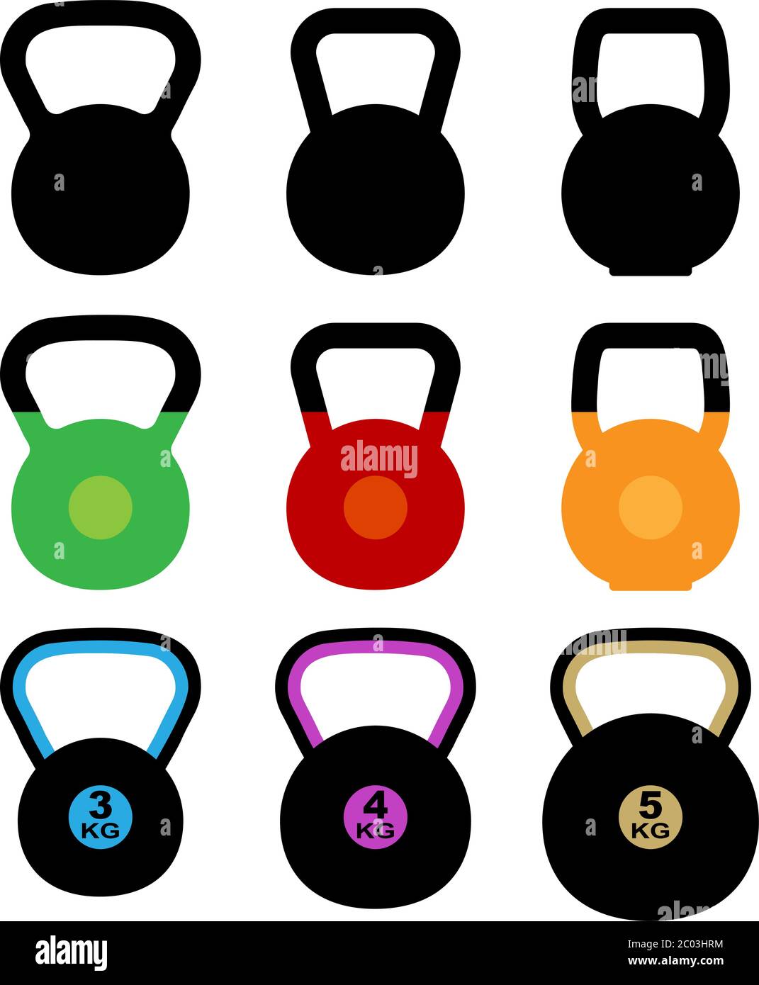 Kettlebell Icon Set Vector Illustration Stock Vector Image & Art - Alamy