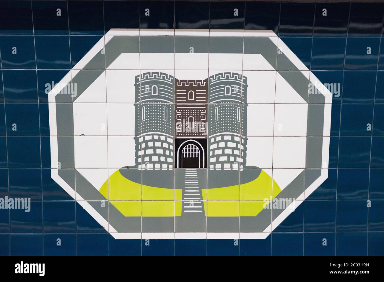 Tile designs at Highbury station on the Victoria Line on the London ...