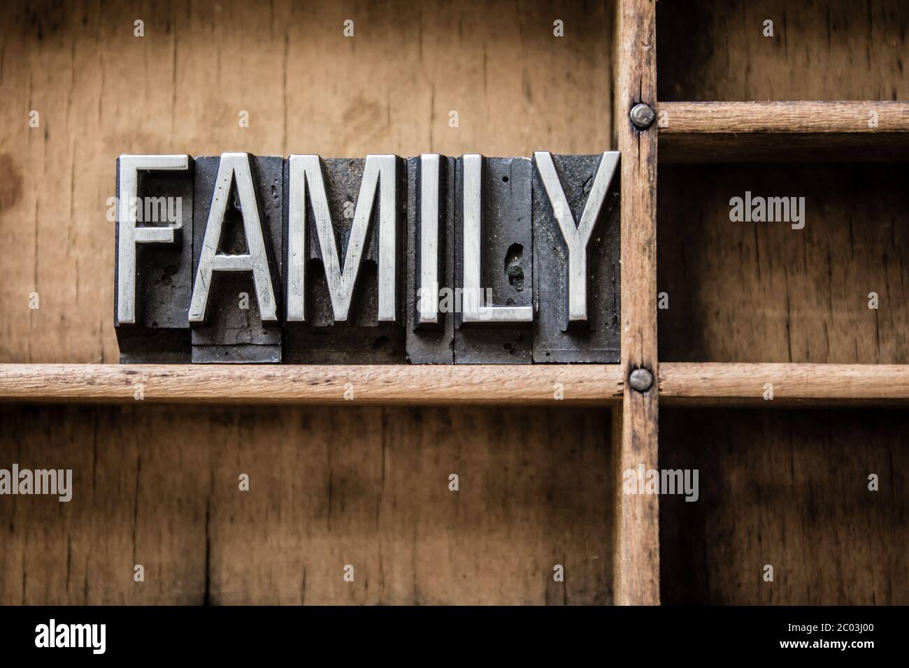 Family Letterpress Type in Drawer Stock Photo - Alamy