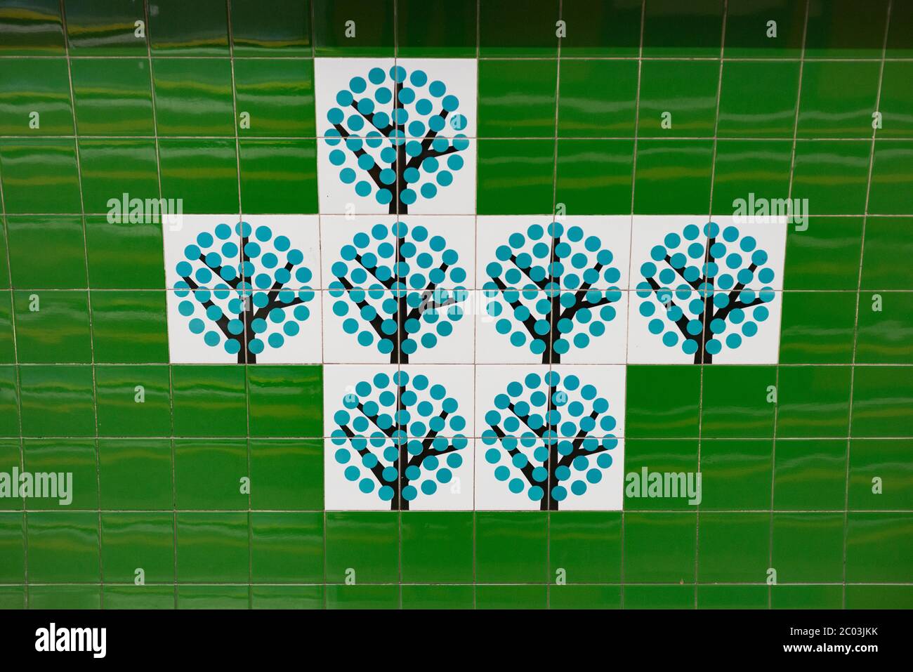 Tile designs at Seven Sisters station on the Victoria Line on the ...